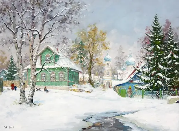 Kunstner Alexander Alexandrovsky /// Den russiske landsby er vist smukt og realistisk ...