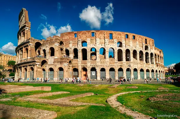 Wandelen door Rome. Coliseum