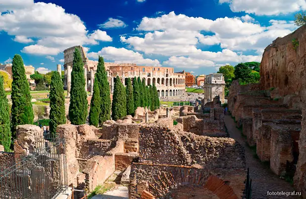 Wandelen door Rome. Coliseum