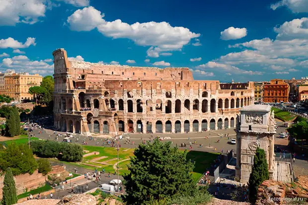 Wandelen door Rome. Coliseum