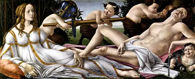 Botticelli. Venuso kaj Marso