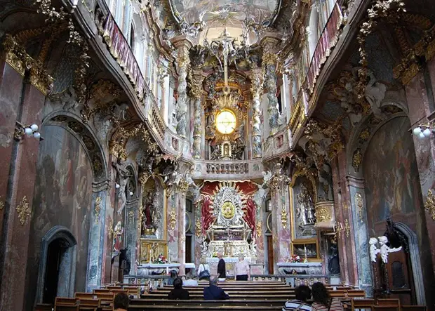 Azamkirche bažnyčia. Miunchenas, Vokietija.