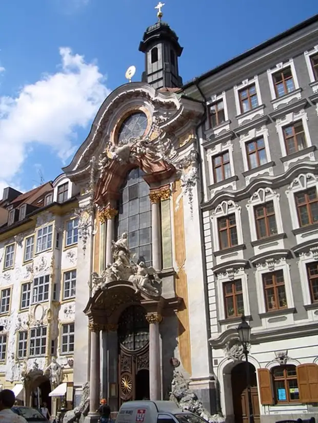 Kostel Azamkirche. Mnichov, Německo.