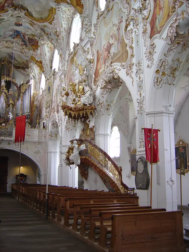 Klosterkirken i Rottenbuch. Tyskland.