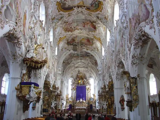 Klosterkirken i Rottenbuch. Tyskland.