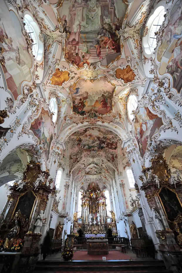 Klosterkirken i Rottenbuch. Tyskland.