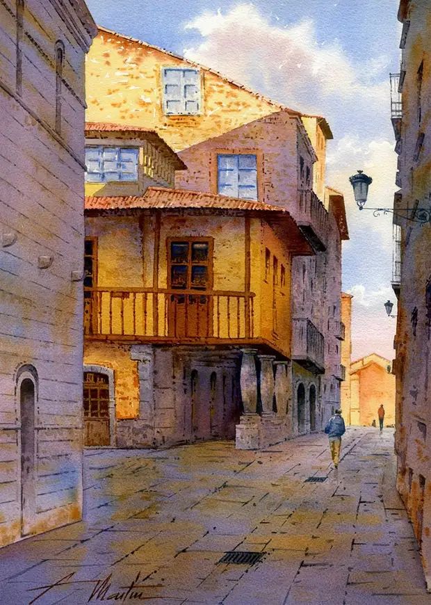 Faustino Martin Gonzalez (Faustino Martin Gonzalez) spanyol művész akvarell tájképei