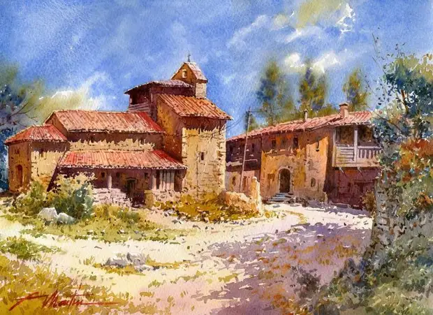 Faustino Martin Gonzalez (Faustino Martin Gonzalez) spanyol művész akvarell tájképei