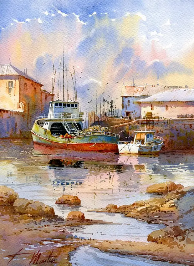 Ispanų menininko Faustino Martin Gonzalez (Faustino Martin Gonzalez) akvareliniai peizažai