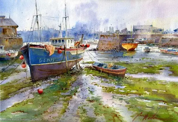 Watercolor laufanua o le Sipaniolo atisi Faustino Martin Gonzalez (Faustino Martin Gonzalez)