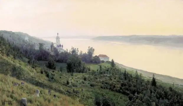 Levitan - Ilta. Kultaiset plyot. 1889