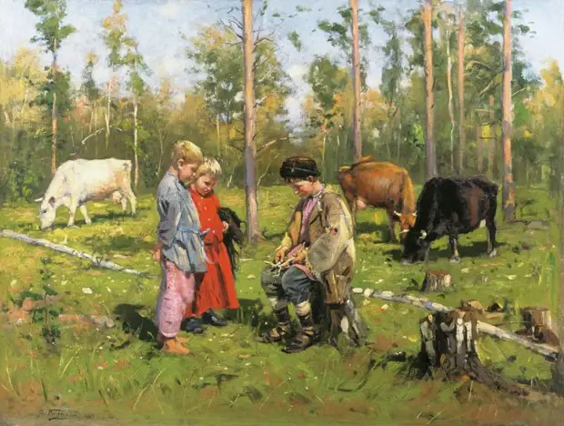 Makovsky Vladimir - 牧羊人。 1903年