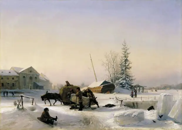 Lagorio - Jään kantaminen. 1849