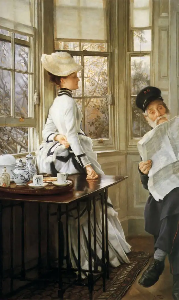 Leggere le notizie, Autore: Tissot, Jacques Joseph (Jacques Joseph Tissot) Tissot, Jacques Joseph (Pittura su Gallerix.ru)