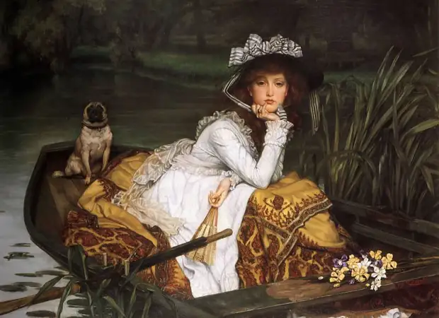 Young Lady in a Boat, Auteur: Tissot, Jacques Joseph (Jacques Joseph Tissot) Tissot, Jacques Joseph (Painting on Gallerix.ru)