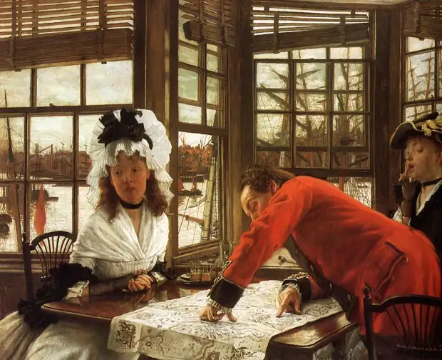 Uma história interessante, Autor: Tissot, Jacques Joseph (Jacques Joseph Tissot) Tissot, Jacques Joseph (pintura em Gallerix.ru)