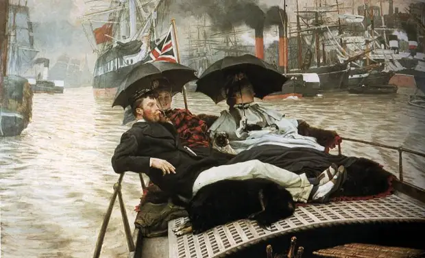 The Thames, Auteur: Tissot, Jacques Joseph (Jacques Joseph Tissot) Tissot, Jacques Joseph (Painting on Gallerix.ru)