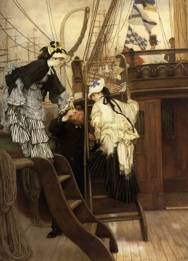 Embarcar no iate, Autor: Tissot, Jacques Joseph (Jacques Joseph Tissot) Tissot, Jacques Joseph (Pintura em Gallerix.ru)