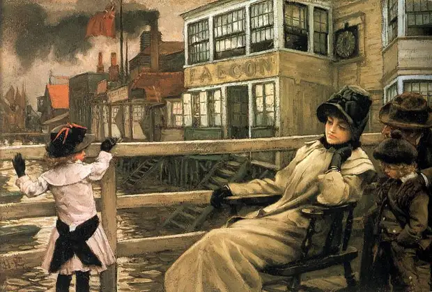 Aspettando il traghetto, Autore: Tissot, Jacques Joseph (Jacques Joseph Tissot) Tissot, Jacques Joseph (Pittura su Gallerix.ru)