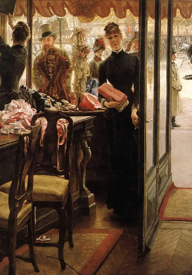 The Shop Girl, Autor: Tissot, Jacques Joseph (Jacques Joseph Tissot) Tissot, Jacques Joseph (Pintura em Gallerix.ru)