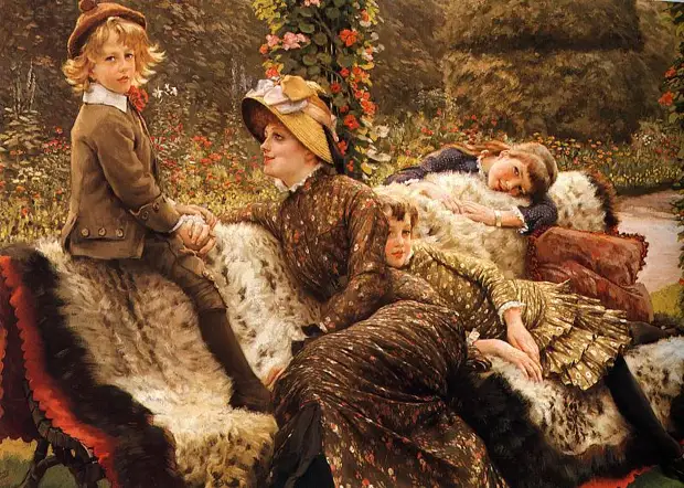 The Garden Bench, Autor: Tissot, Jacques Joseph (Jacques Joseph Tissot) Tissot, Jacques Joseph (Pintura em Gallerix.ru)