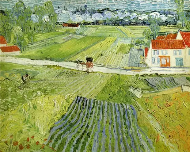 pentraĵoj de van gogh alfabete [Vojo al Auvers post la pluvo :: Van Gogh]