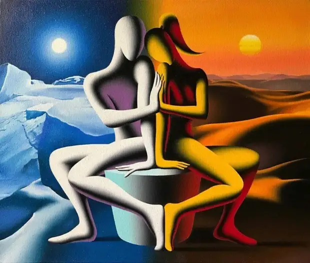 Slike likova bez lica. Mark Kostabi