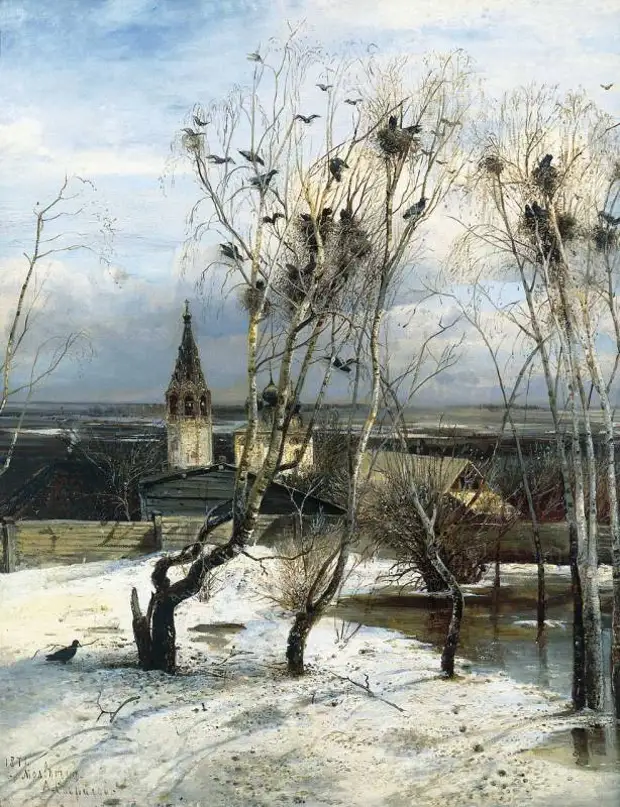 Savrasov - Die Rooks sind angekommen. 1871