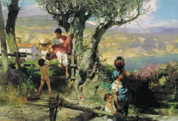 Semiradsky - Rome. Village.