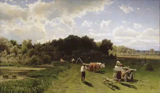 Sergeev - Kugadzira haymaking. 1887