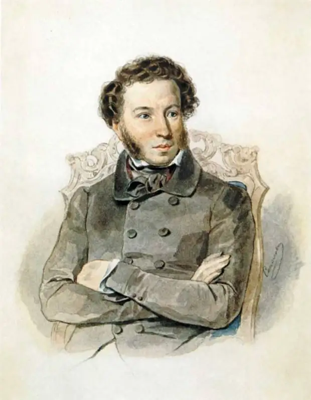 Sokolov - Portrait vum A.S. Puschkin. 1836