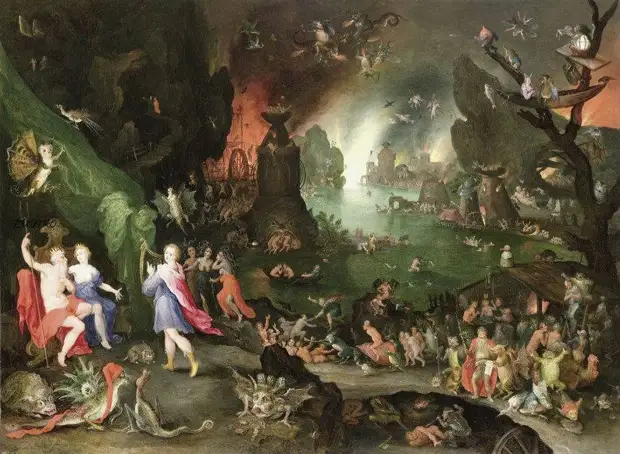 Allegory ninu kikun ti awọn oluwa atijọ ti ile -iwe Flemish.