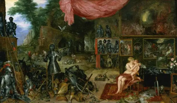 Allegory ninu kikun ti awọn oluwa atijọ ti ile -iwe Flemish.