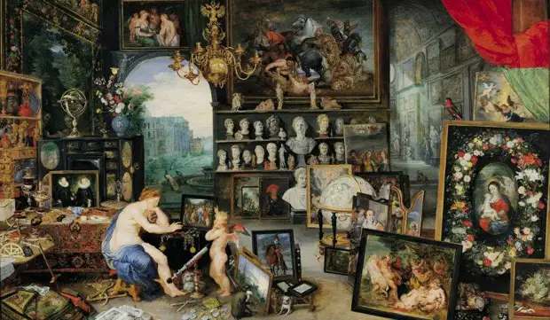 Allegory ninu kikun ti awọn oluwa atijọ ti ile -iwe Flemish.