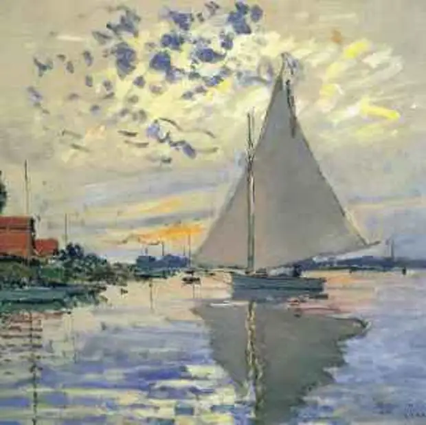 mini. Perahu layar di Le Petit-Gennevilliers. 1874 Claude Monet