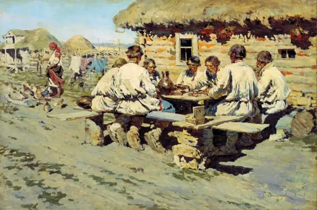 Sergej Winogradow (1869-1938). Arbeitermittagessen