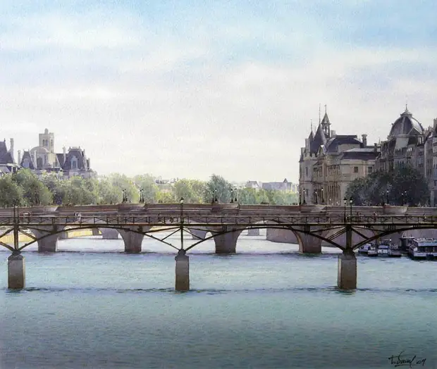 Parizo en la ĉarmaj verkoj de la artisto Thierry Duval