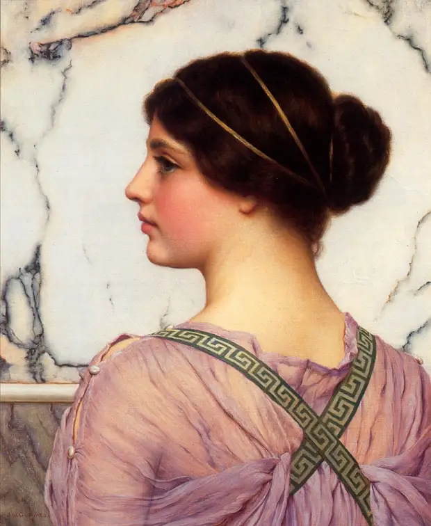 John William Godward'ın fotoğrafı. Yunan Güzeli / John William Godward. yunan güzeli