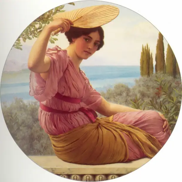 John William Godward'ın fotoğrafı. Altın saat / John William Godward. Altın Saatler