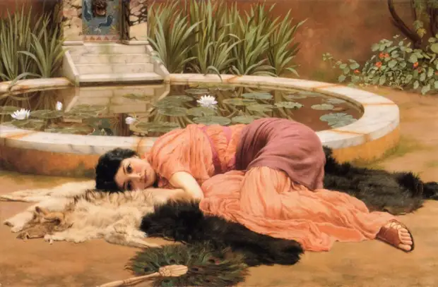 John William Godward'ın fotoğrafı. Daha tatlı bir şey yok / John William Godward. dolce uzak niente