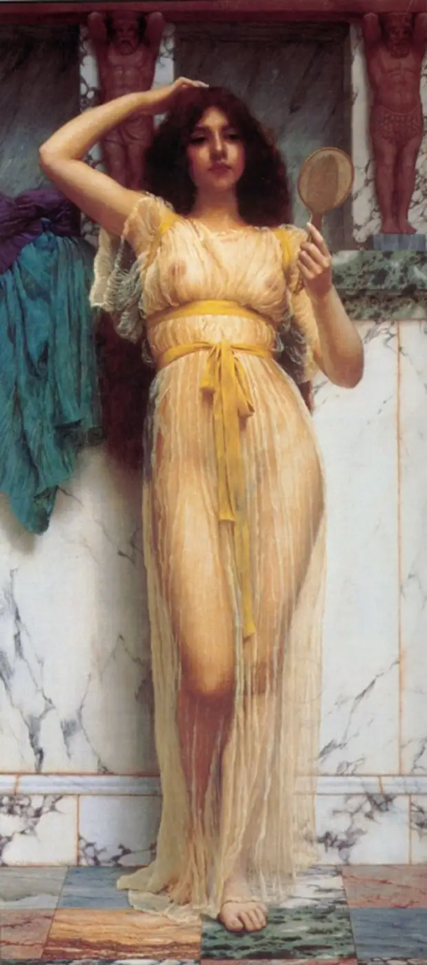 John William Godward'ın fotoğrafı. Ayna / John William Godward. Ayna