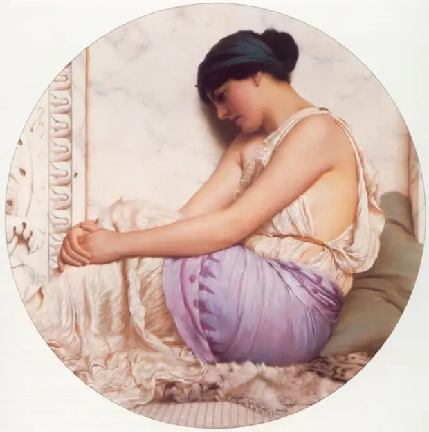 John William Godward'ın fotoğrafı. Yunan / John William Godward. bir yunan kızı