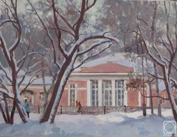 Pittura ad olio su tela. Lapovok Vladimir. Tenuta Vorontsovo Inverno