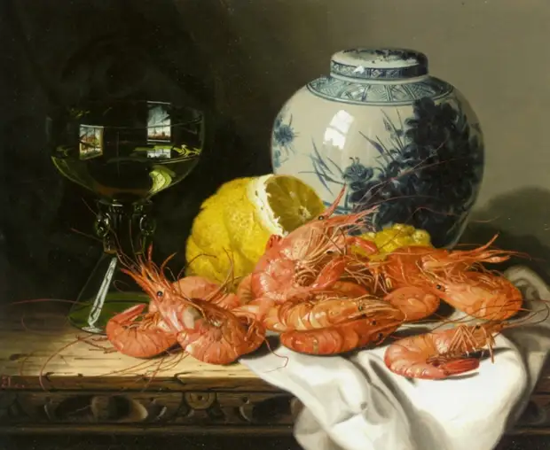 Ladell_Edward_Still_Life_with_Prawns_a_Lemon_Wine_Glass_And_Delft_Pot_Oil_on_Canvas-large (700 × 574 ، 295 كيلوبايت)