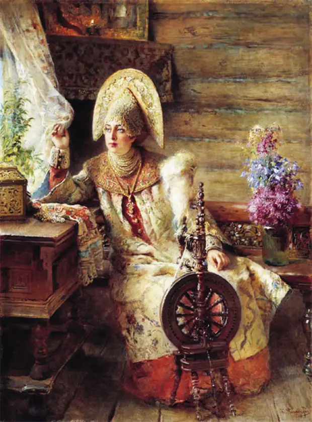 Ealaíontóir Konstantin Egorovich Makovsky.