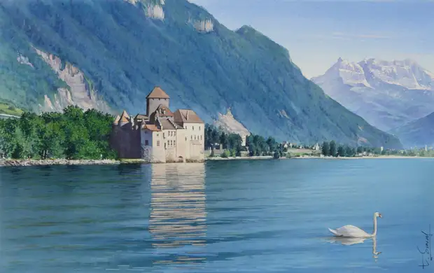 Le cygne et le Château de Chillon