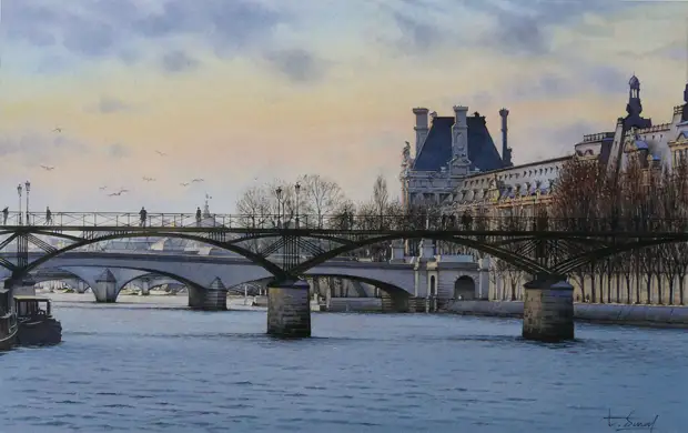 Crépuscule sur le Musée du Louvre